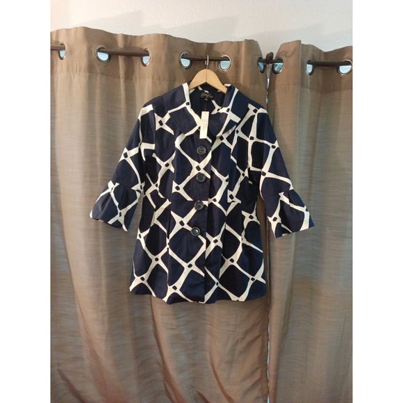 Eden Court | Jackets & Coats | Nwt Womens Eden Court Bluewhite Pleated ...